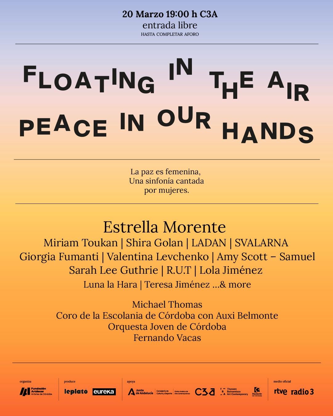 Descubre todos los detalles del concierto por la paz “Floating in the Air, Peace in Our Hands ...